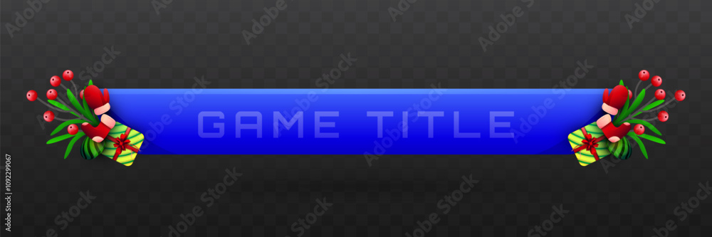 Christmas-Themed Game Title Lower Third Banner in Blue Color with ... Christmas-Themed Game Title Lower Third Banner in Blue Color with ...