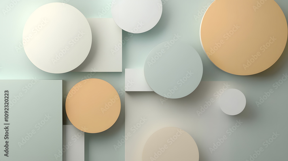 Abstract Minimal Circles and Squares Modern Wall Art Digital Wallpaper ...