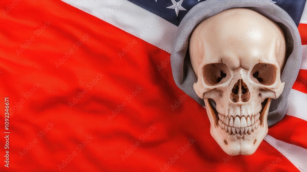 Skull on a confederate flag background, bold and striking imagery ...