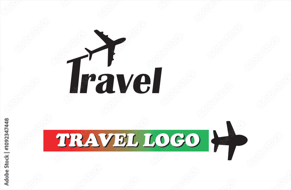 Airplane world travel agency logo. Flight plane trip globe vector ...