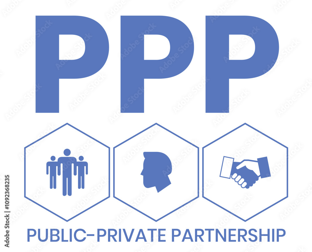 PPP - Public-private partnership acronym. business concept background ...