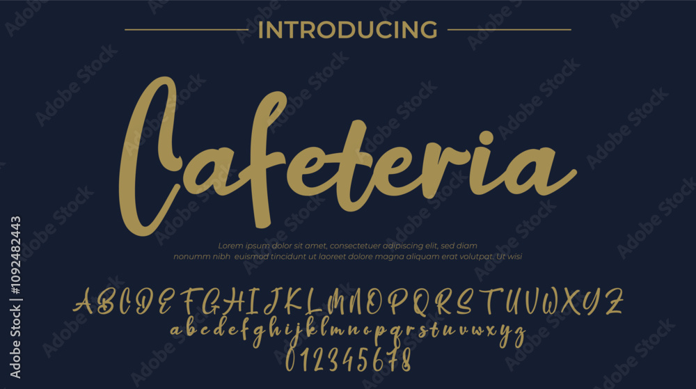 Cafeteria Font Stylish brush painted an uppercase vector letters ...