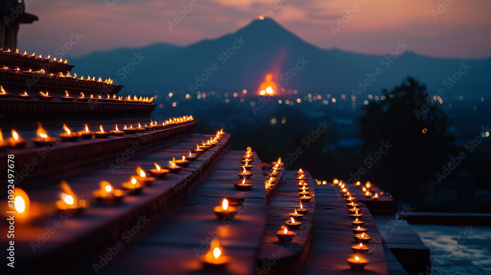 Karthigai Deepam, festival night at Arunachaleswarar temple with ...