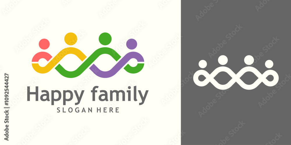 Four People logo design. Concept of Teamwork and Great work with ...