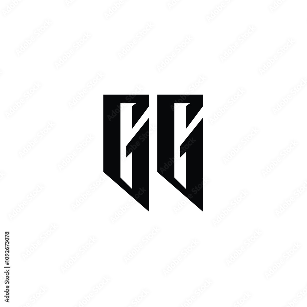 GG monogram logo design letter text name symbol monochrome logotype ...