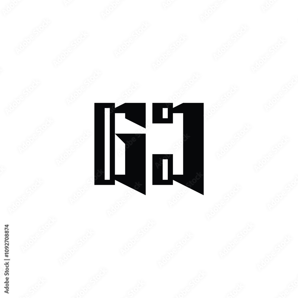 GJ monogram logo design letter text name symbol monochrome logotype ...