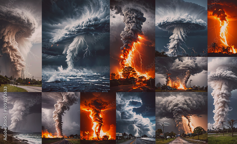 Ilustración de Stock Series of photos of different types of natural ...