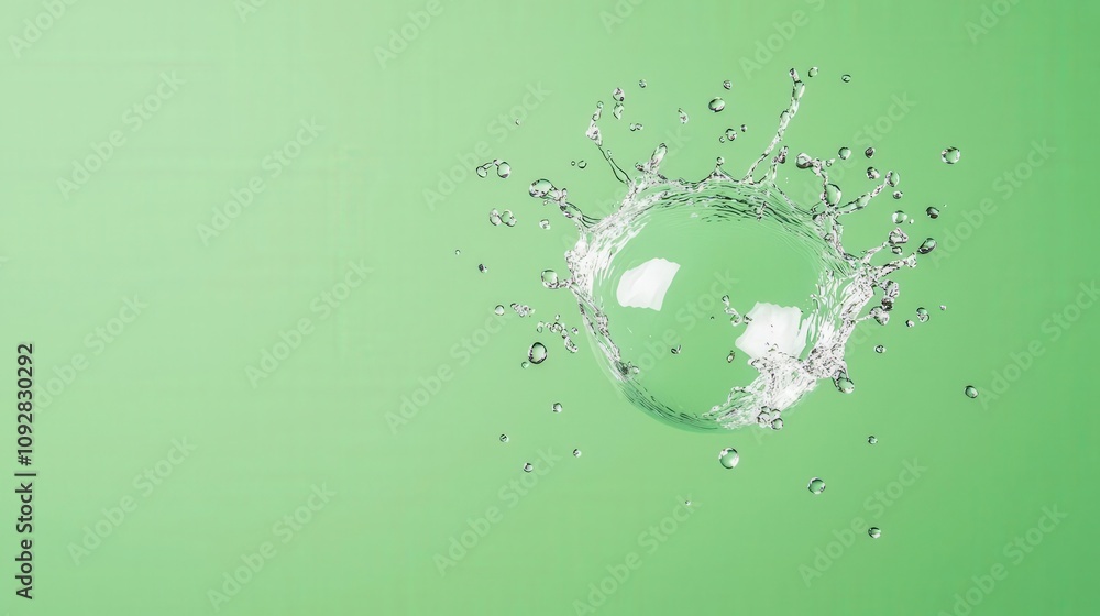 Droplets suspended in the air after a water balloon explodes, water ...
