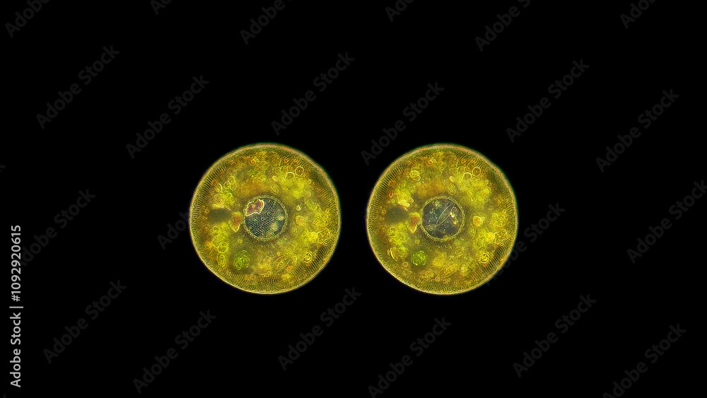 Testate amoeba Arcella under a microscope, family Arcellidae, class ...