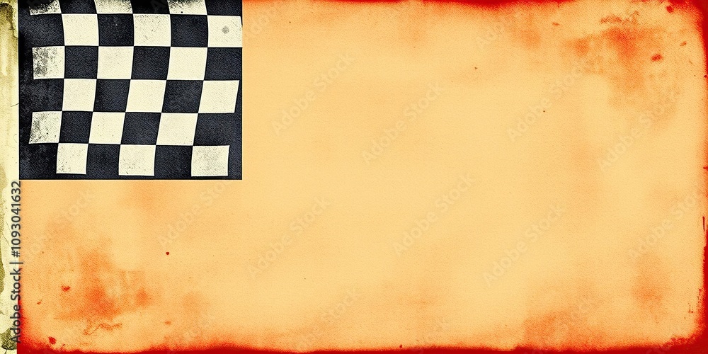 acing flag with a distressed checkered design and faded colors for an ...