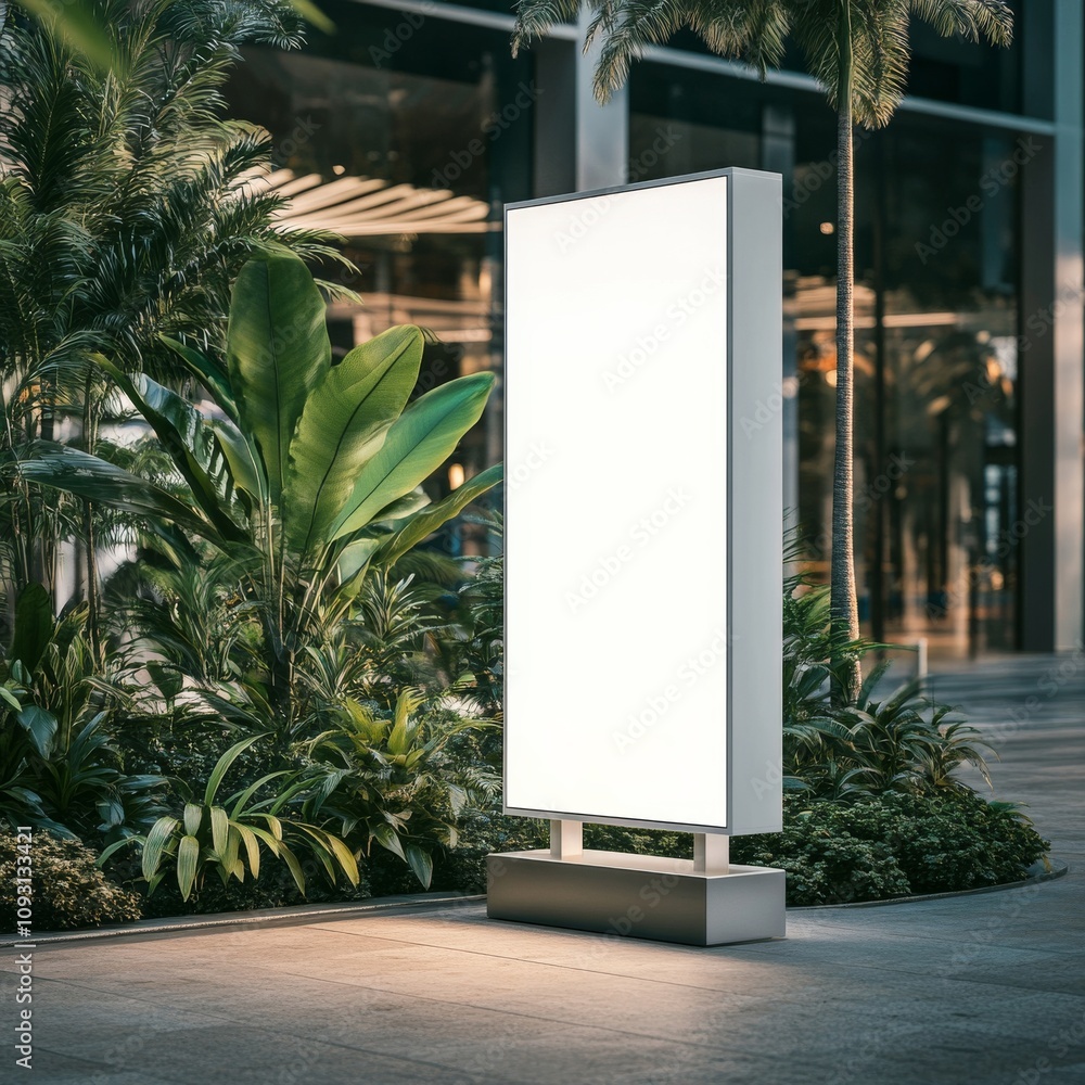 Mockup standalone big screen info kiosk Digital media with blank white ...