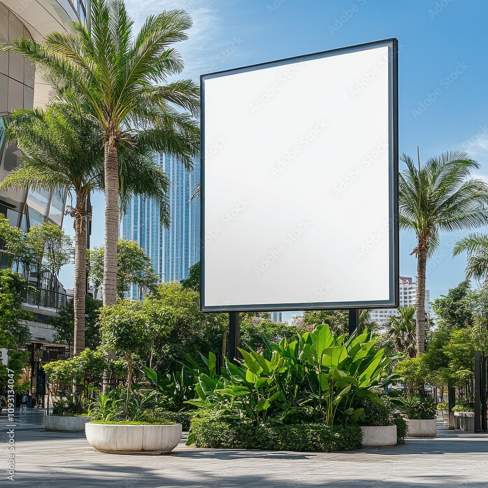 Mockup standalone big screen info kiosk Digital media with blank white ...