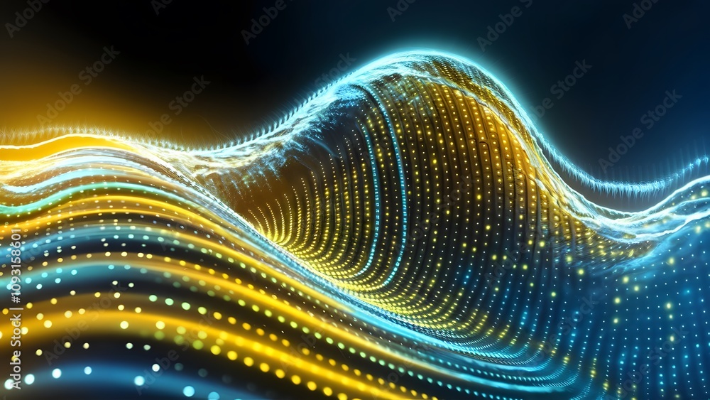 Dynamic Light Wave A Fusion of Digital Energy and Artistic Motion Stock ...