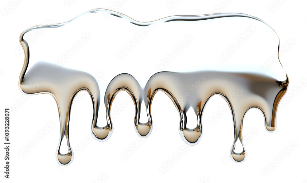 Liquid metal dripping sculpture isolate on transparent background, png ...