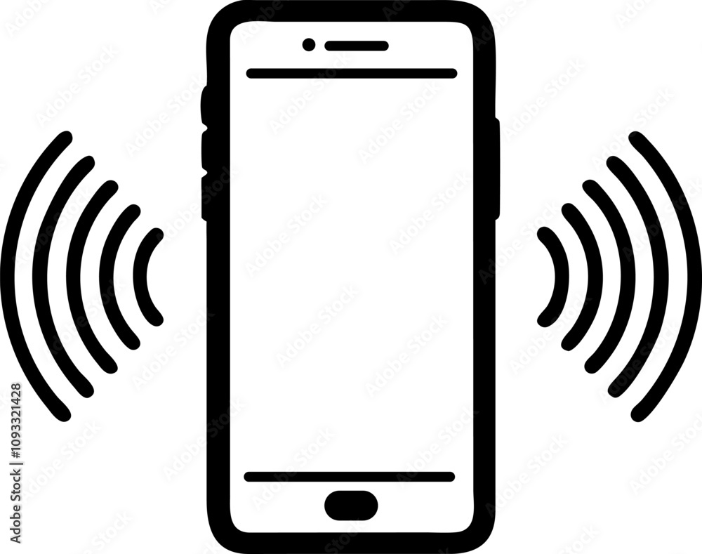 Smartphone ringing or vibrating icon vector, Mobile phone vibrating ...