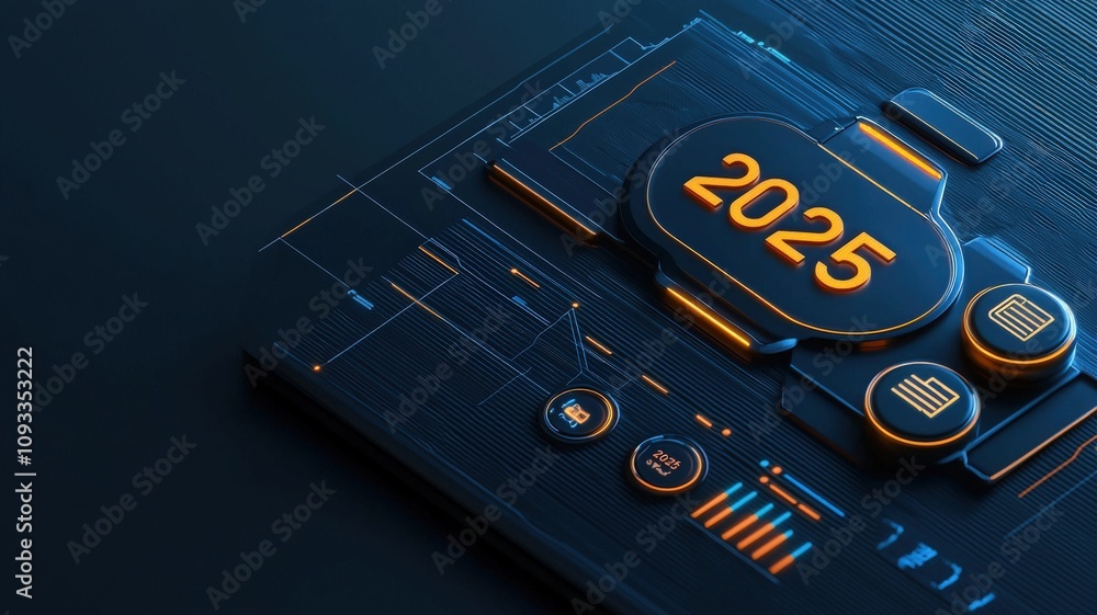 Goal setting and planning in 2025 concept. Futuristic dashboard design ...