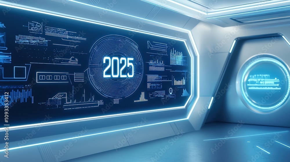 Goal setting and planning in 2025 concept. Smartboard visuals for 2025 ...