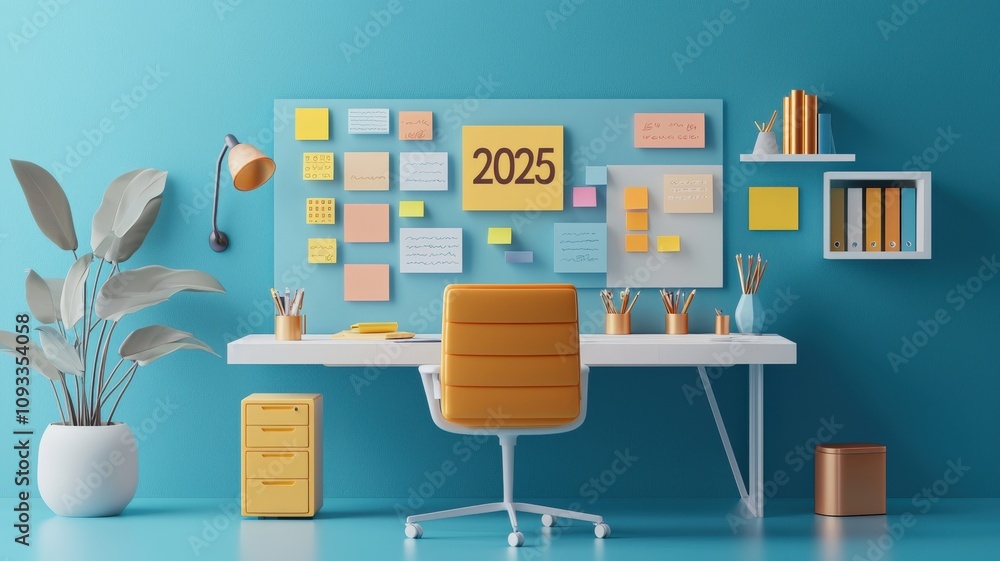 Goal setting and planning in 2025 concept. Vision board for 2025 ...