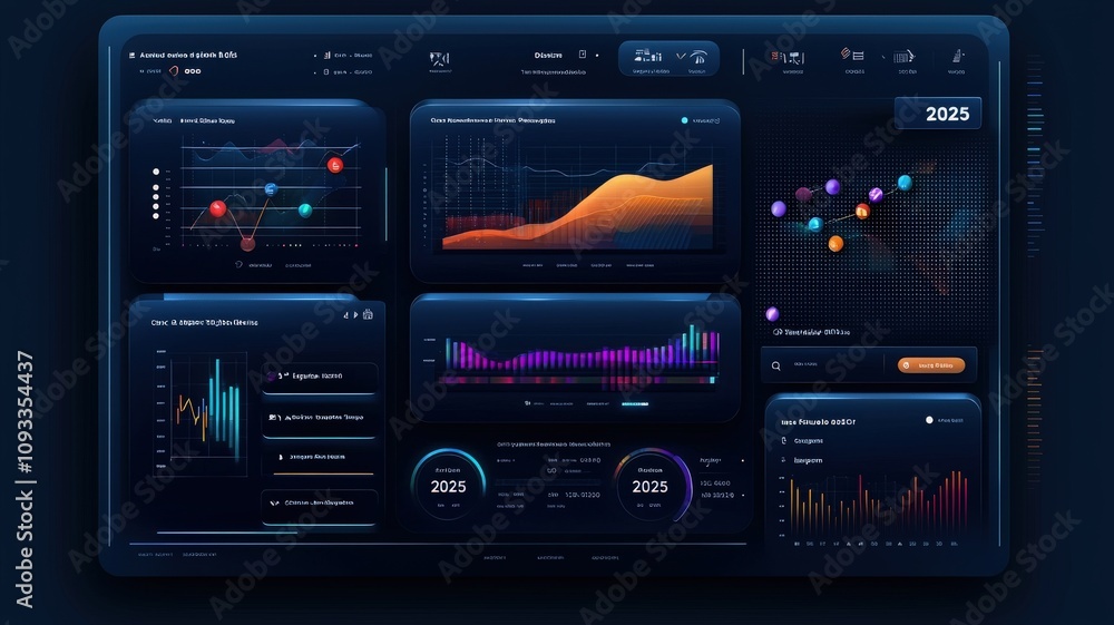 Goal setting and planning in 2025 concept. Futuristic UI dashboard for ...