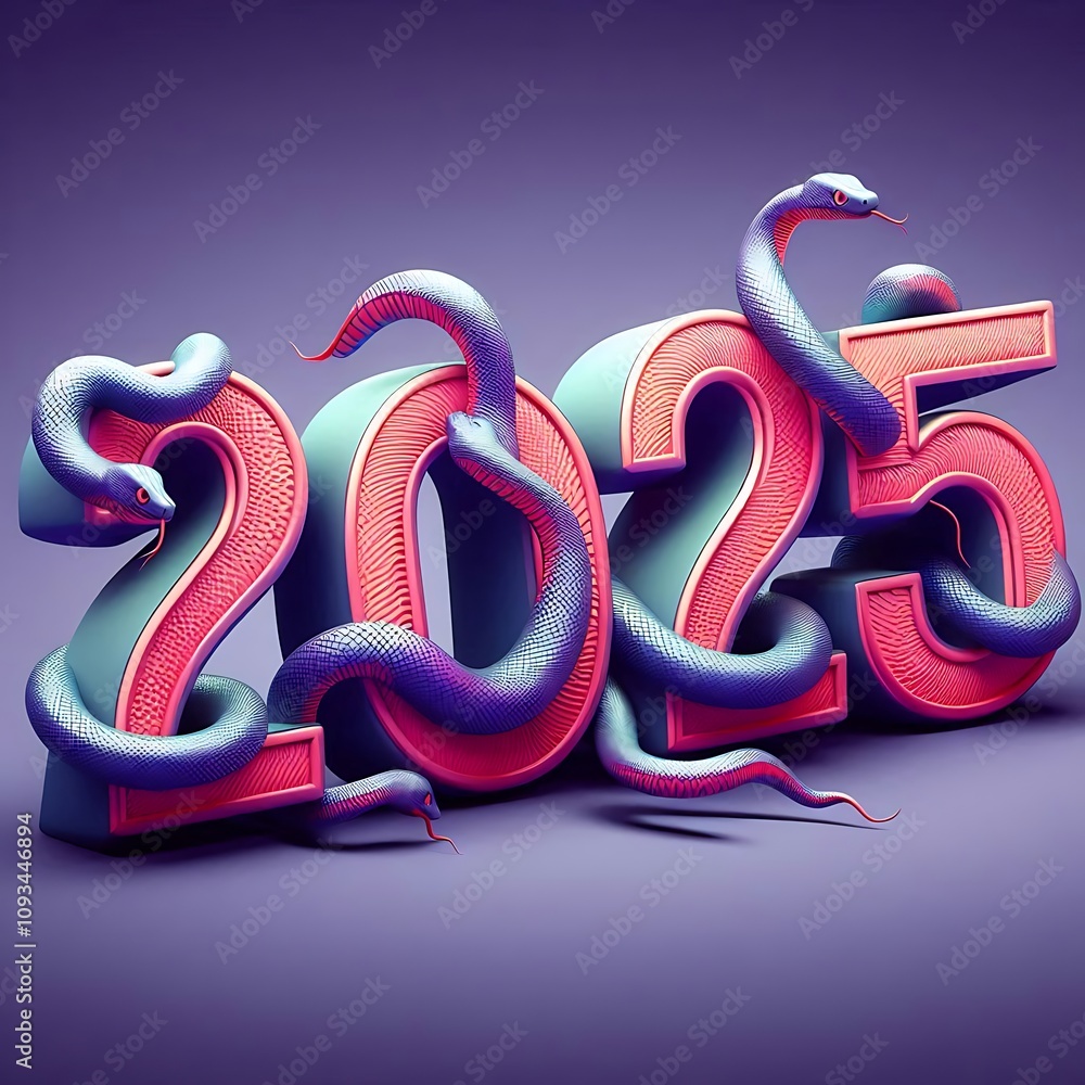 Ilustración de Stock 2025, year of the snake template design with snake ...