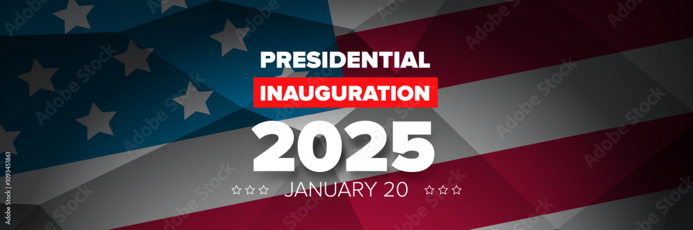 Presidential inauguration 2025 usa 20 january banner design template ...