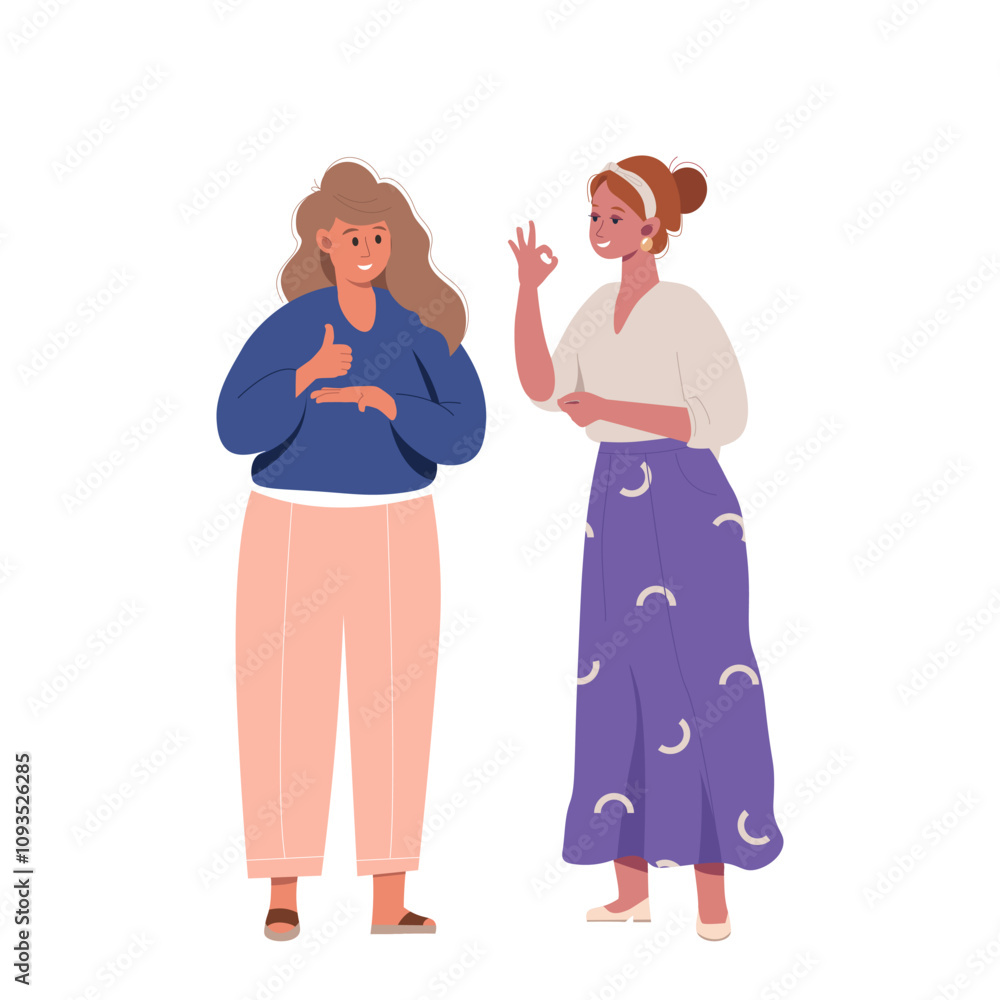 Deaf and mute people communicate in sign language. Deaf and mute female ...