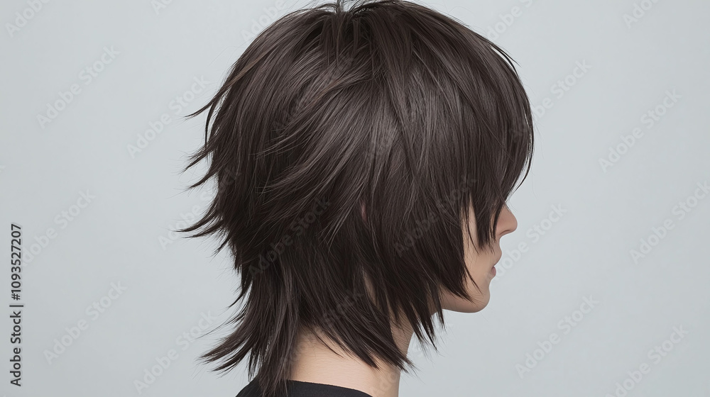 Dimensional espresso brown shaggy mullet with lots of texture bold and ...