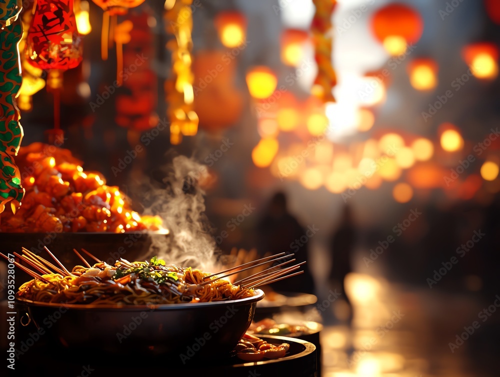 Savoring authentic asian street food vibrant market food photography ...