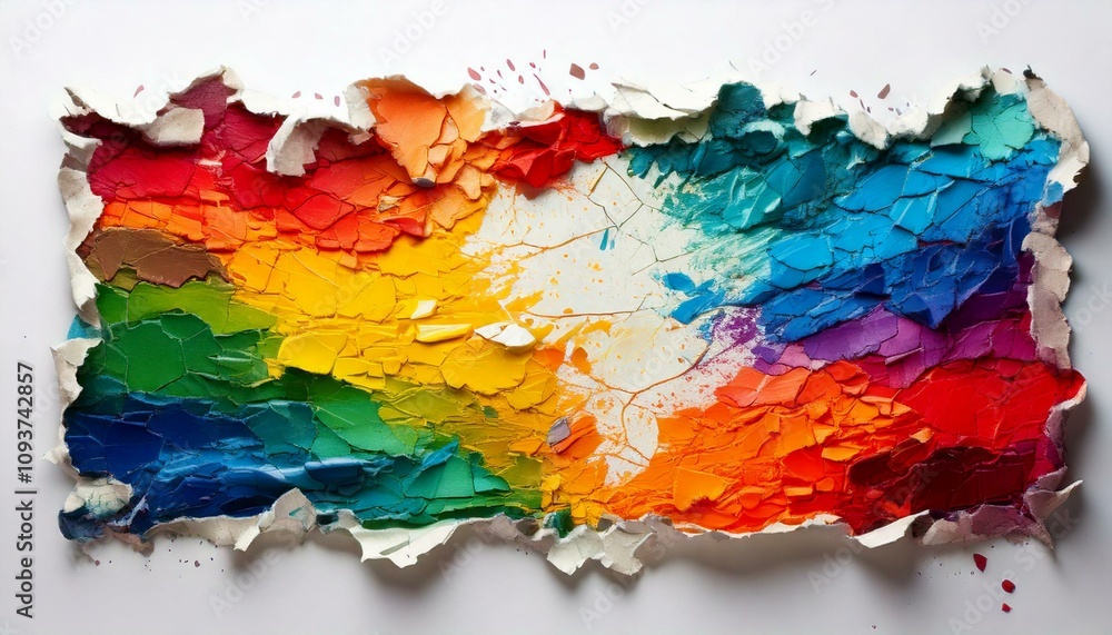 Torn Paper Reveal- A white background with torn paper revealing a ...