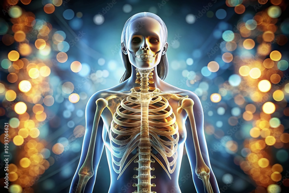 Ilustración de Stock Aerial View of a Human Skeleton: X-ray Examination ...