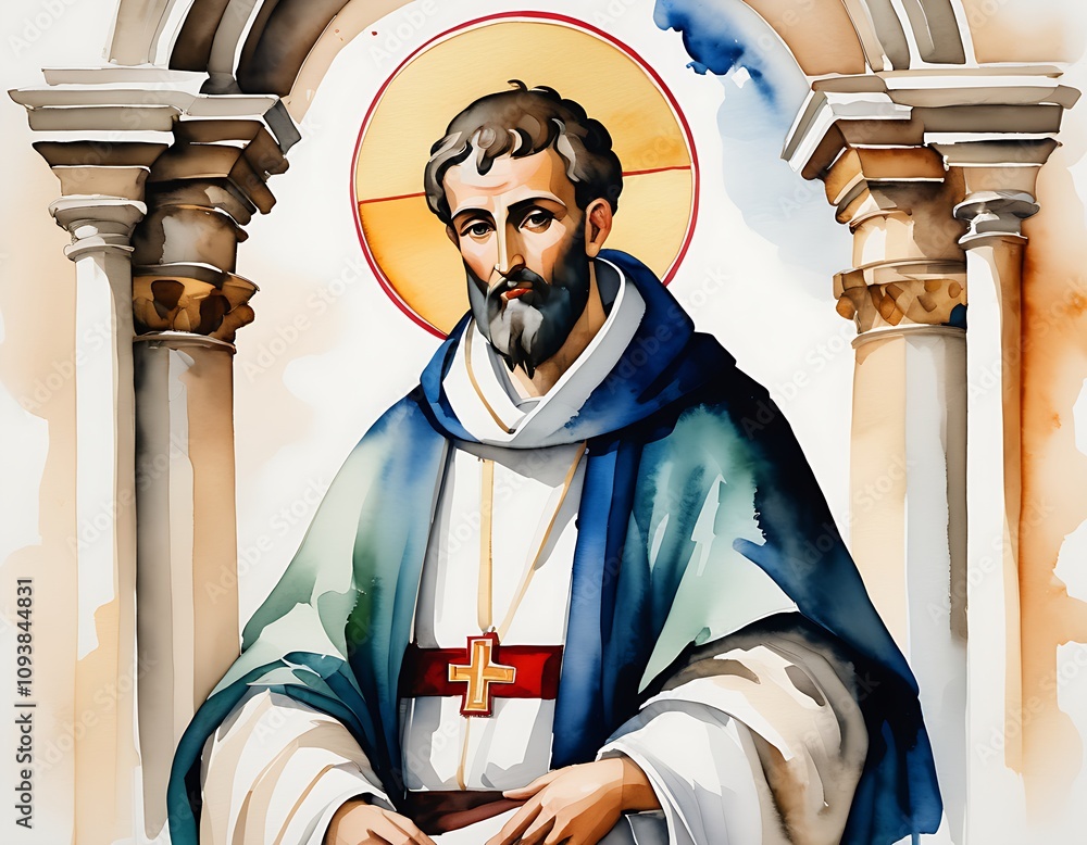 Watercolour Painting of Saint Timothy. Timothy or Timothy of Ephesus ...
