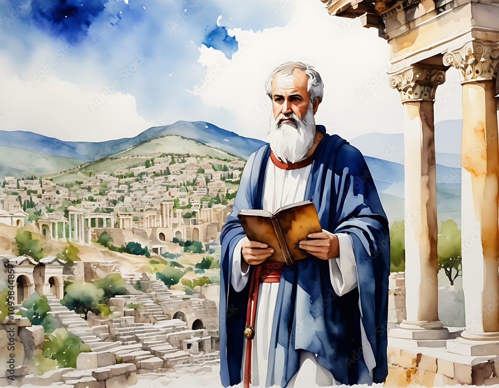 Watercolour Painting of Saint Timothy. Timothy or Timothy of Ephesus ...