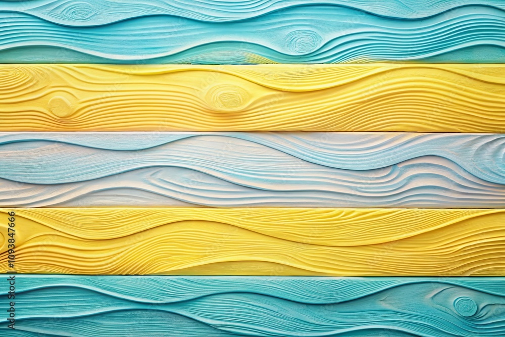 Colorful Pastel Wavy Wooden Background with Light Yellow and Blue Hues ...