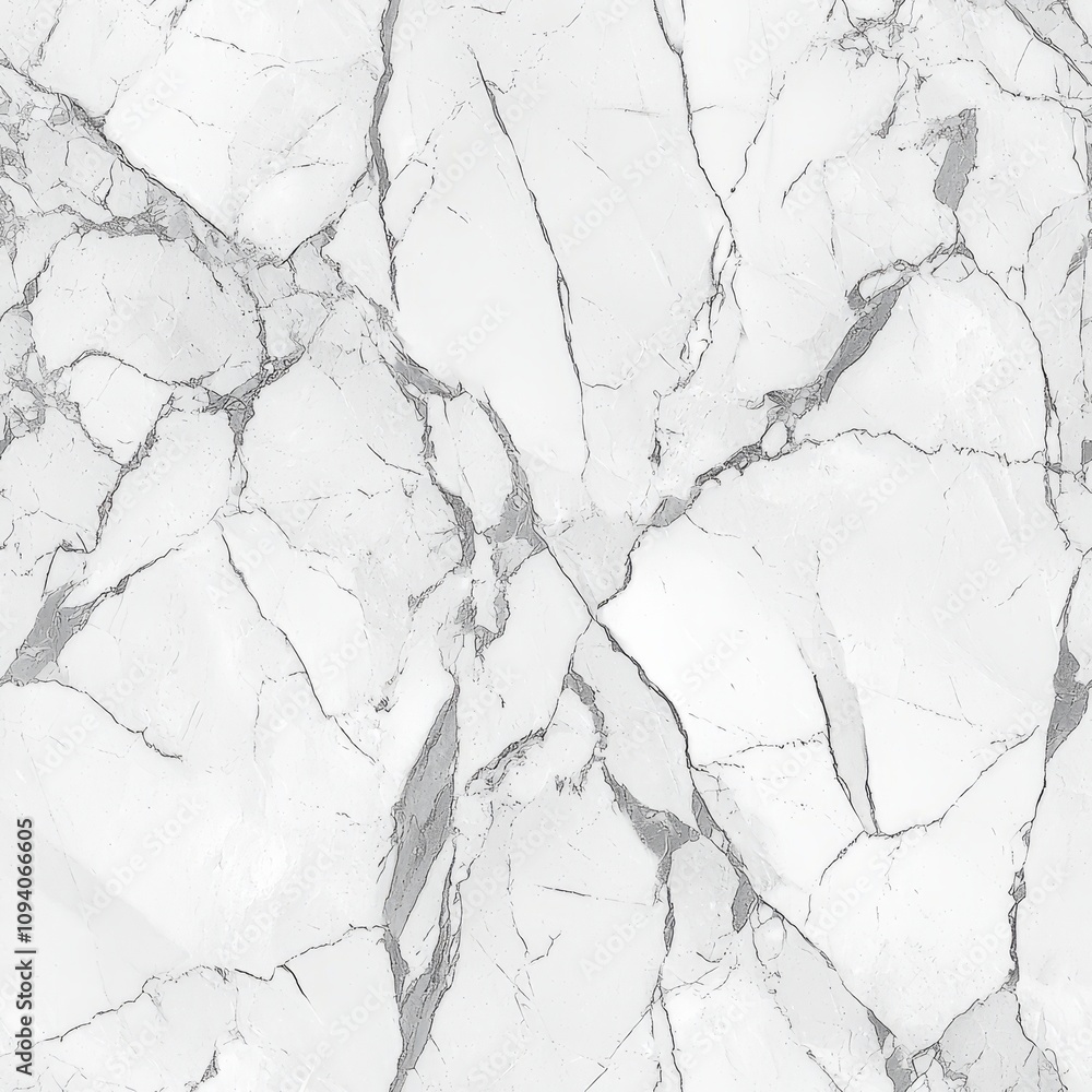 Seamless pattern of pure white marble with fine, light gray veins ...