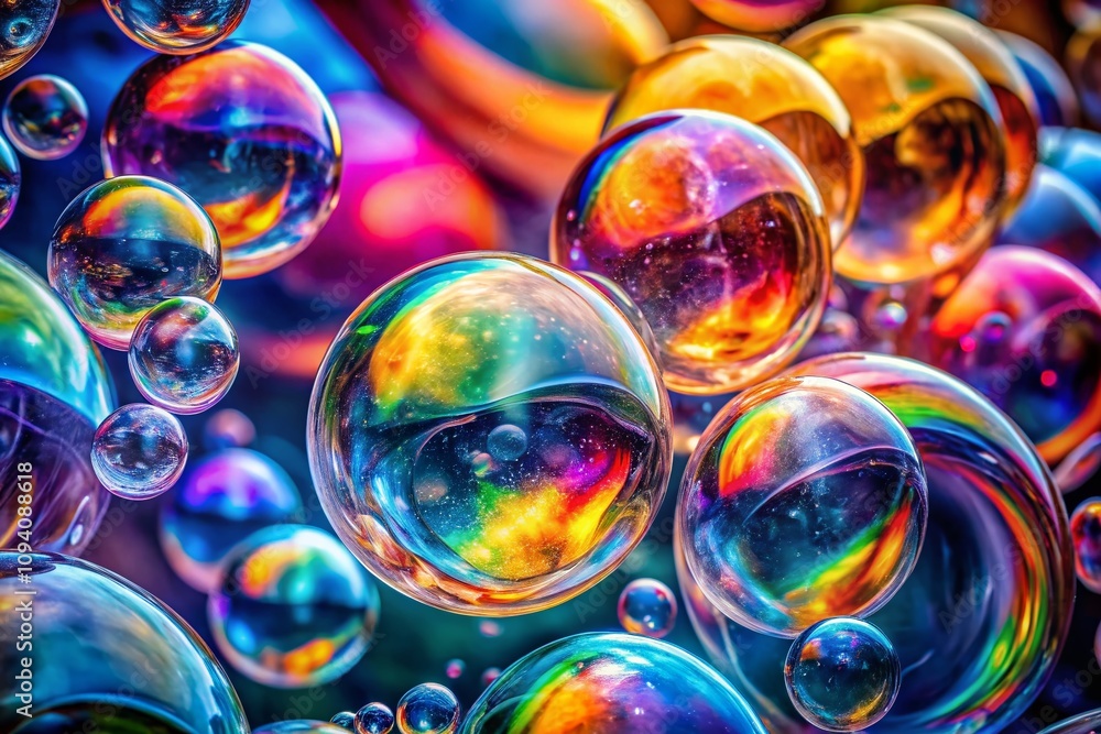 Vibrant Colored Bubbles Background with Long Exposure Effects for ...