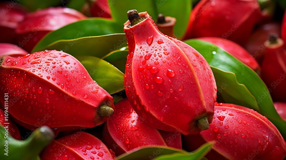 Vibrant Red and Green Segments of Unique Hala Fruit in Close up Stock ...