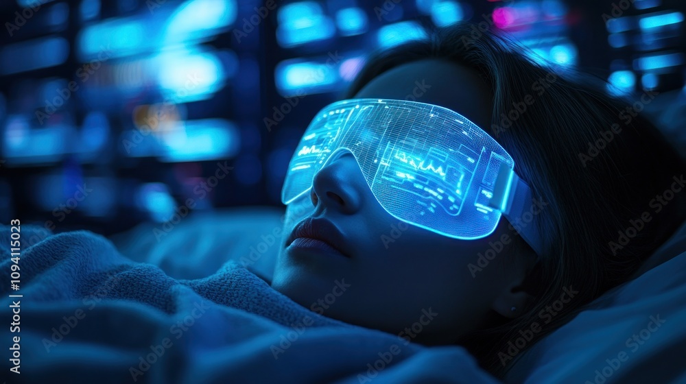 A sleep mask equipped with smart sensors that measure eye movement ...