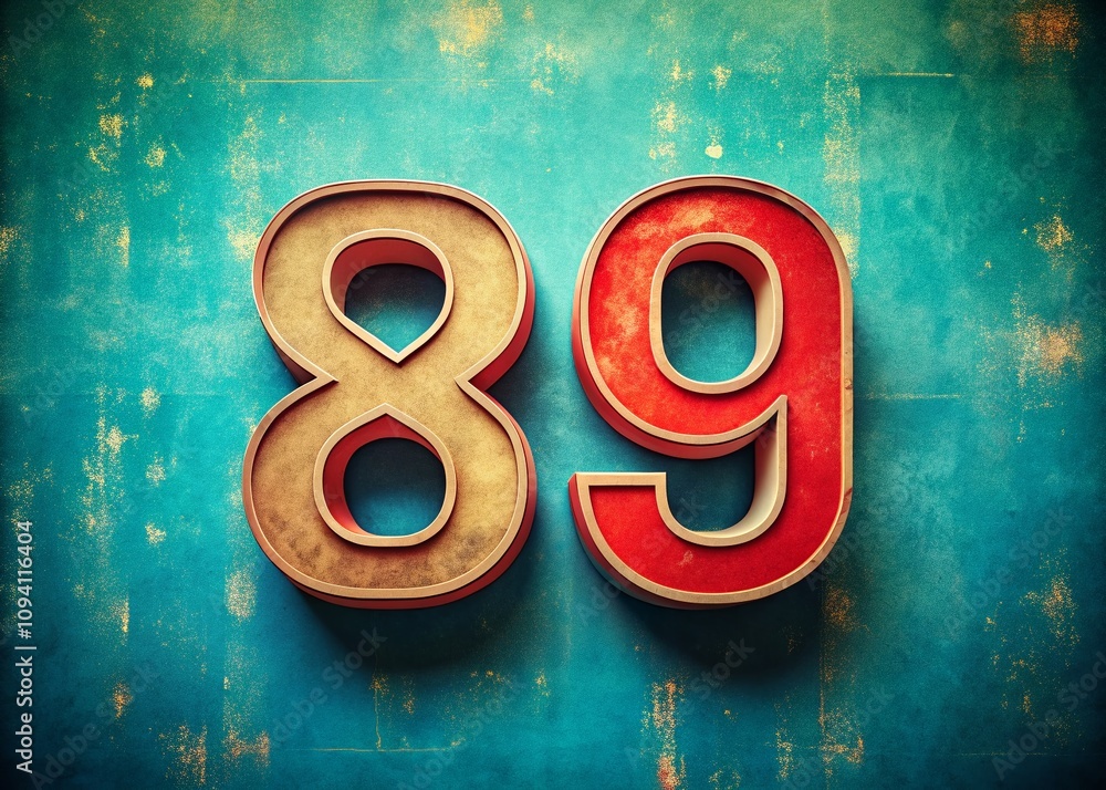 Vintage Style Photography of Animated Number 89 in Classic Design ...