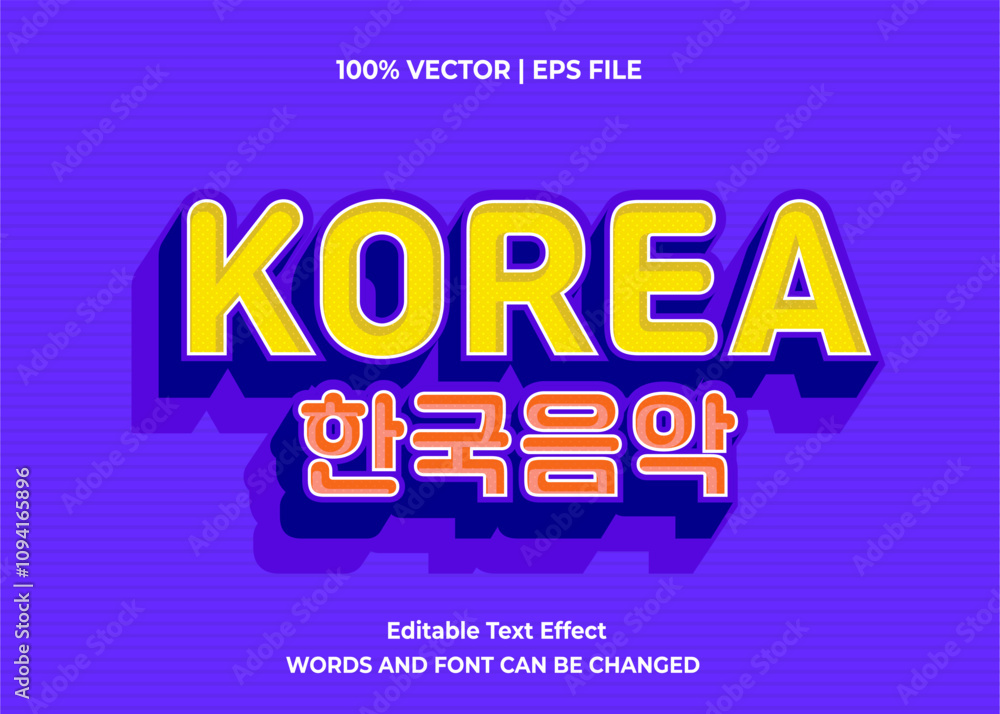 Editable text effect Korean Movie - Drama 3d cartoon template style ...