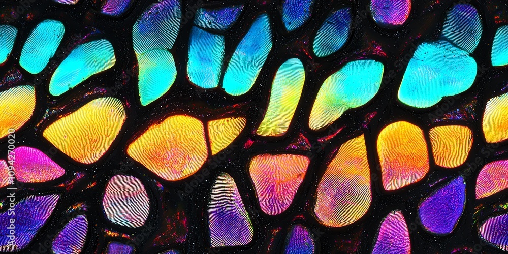 Butterfly scale cells iridescent pattern, chitin structures, wing ...