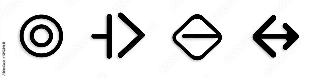 Black and White Vector Icons for Link Actions: Arrows, Redirects, and ...