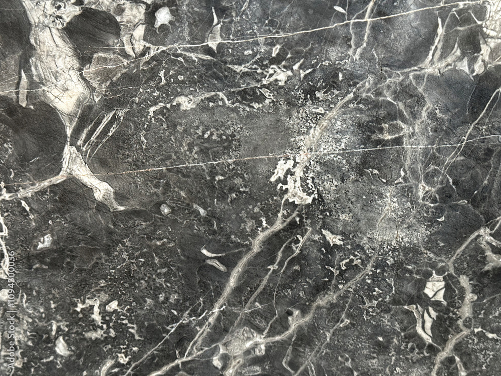 Natural glossy matte black and white marble slab pattern. Black honed ...