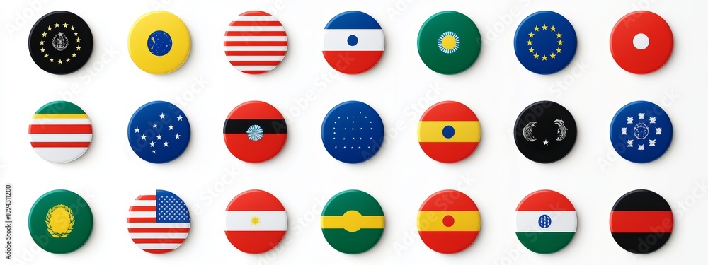 Round National Flag Icons of European Countries in Circular Format for ...