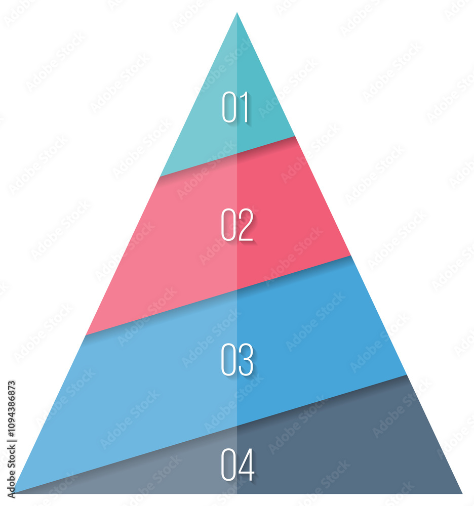 Pyramid chart with four elements Stock Illustration | Adobe Stock