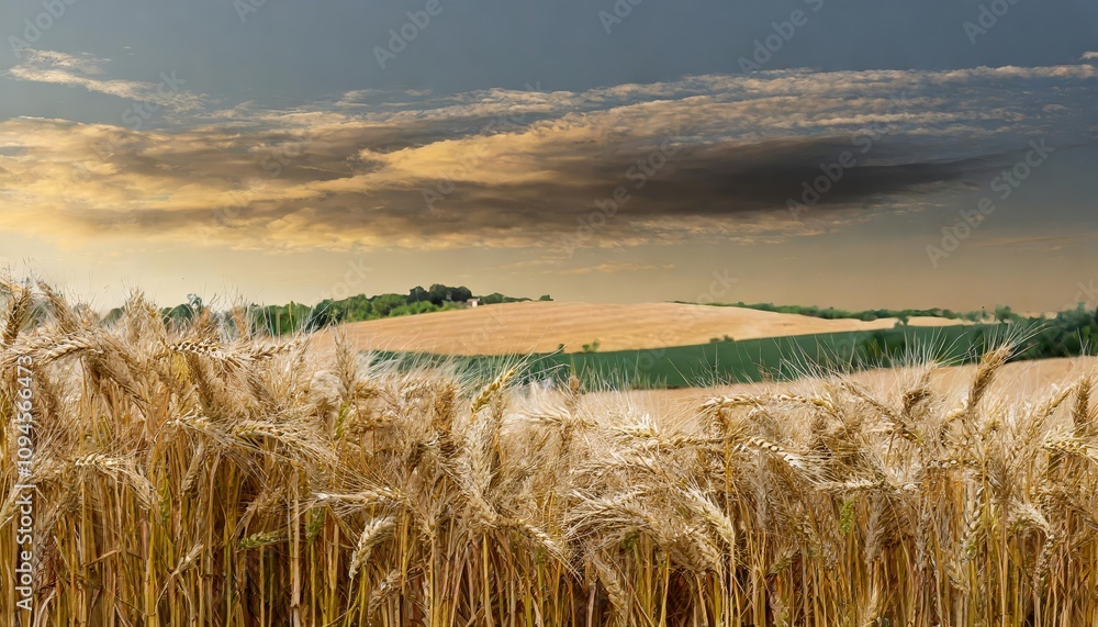 High-quality wheat field border design isolated on a transparent ...