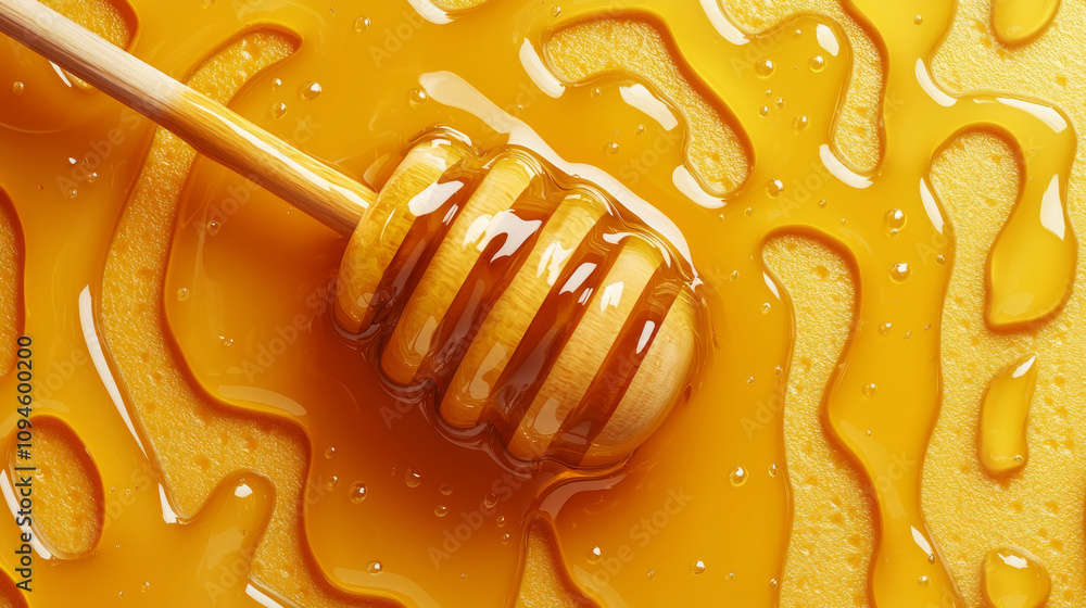 Honey drizzle topping pattern creates vibrant, golden texture ...