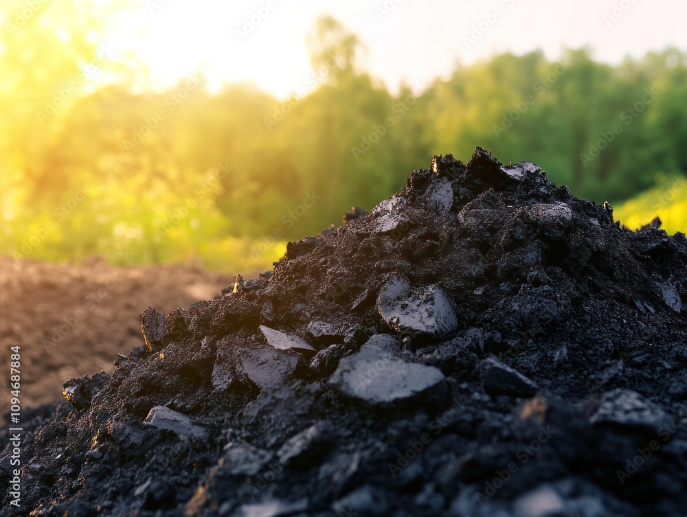 Biochar for soil carbon storage, farming scene with biochar application ...