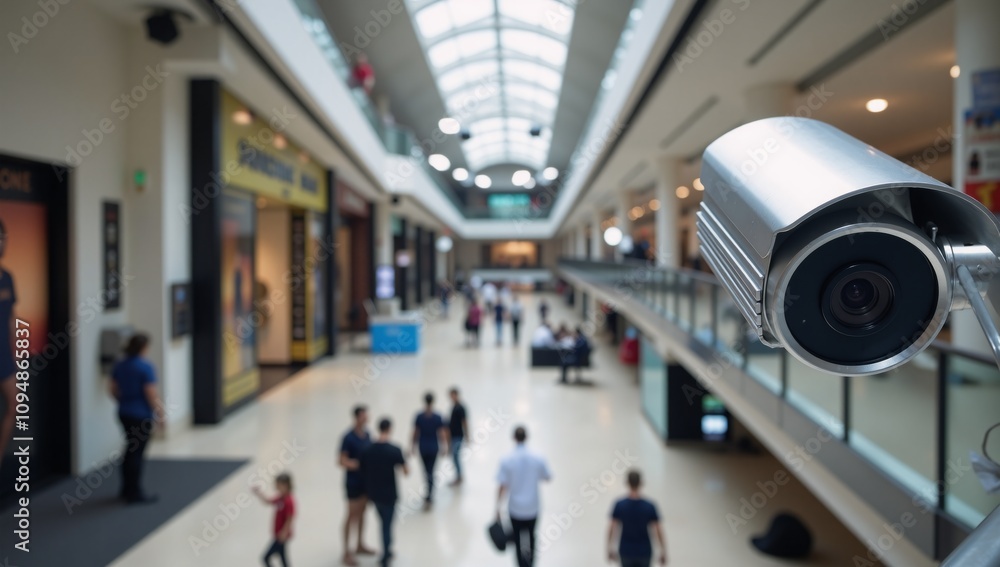 Security camera in a shopping mall for theft prevention purposes Stock ...