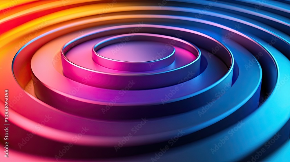 3D radial chart with vivid gradients, [color-coded chart], [showcasing ...