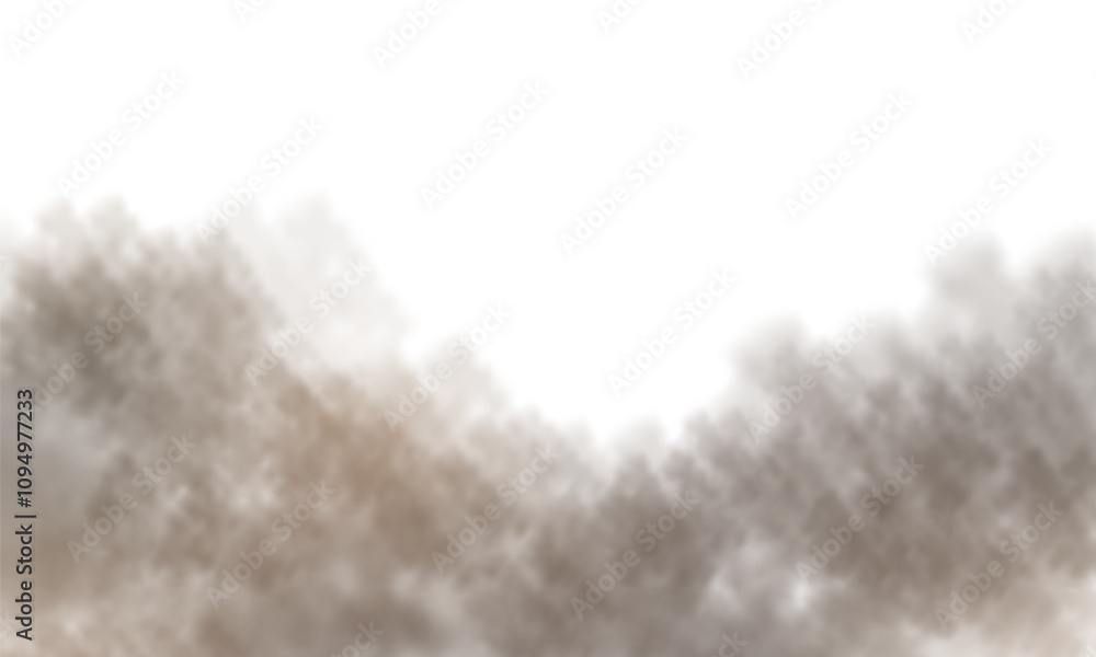 Abstract vector clouds, fog or smoke on an isolated transparent ...